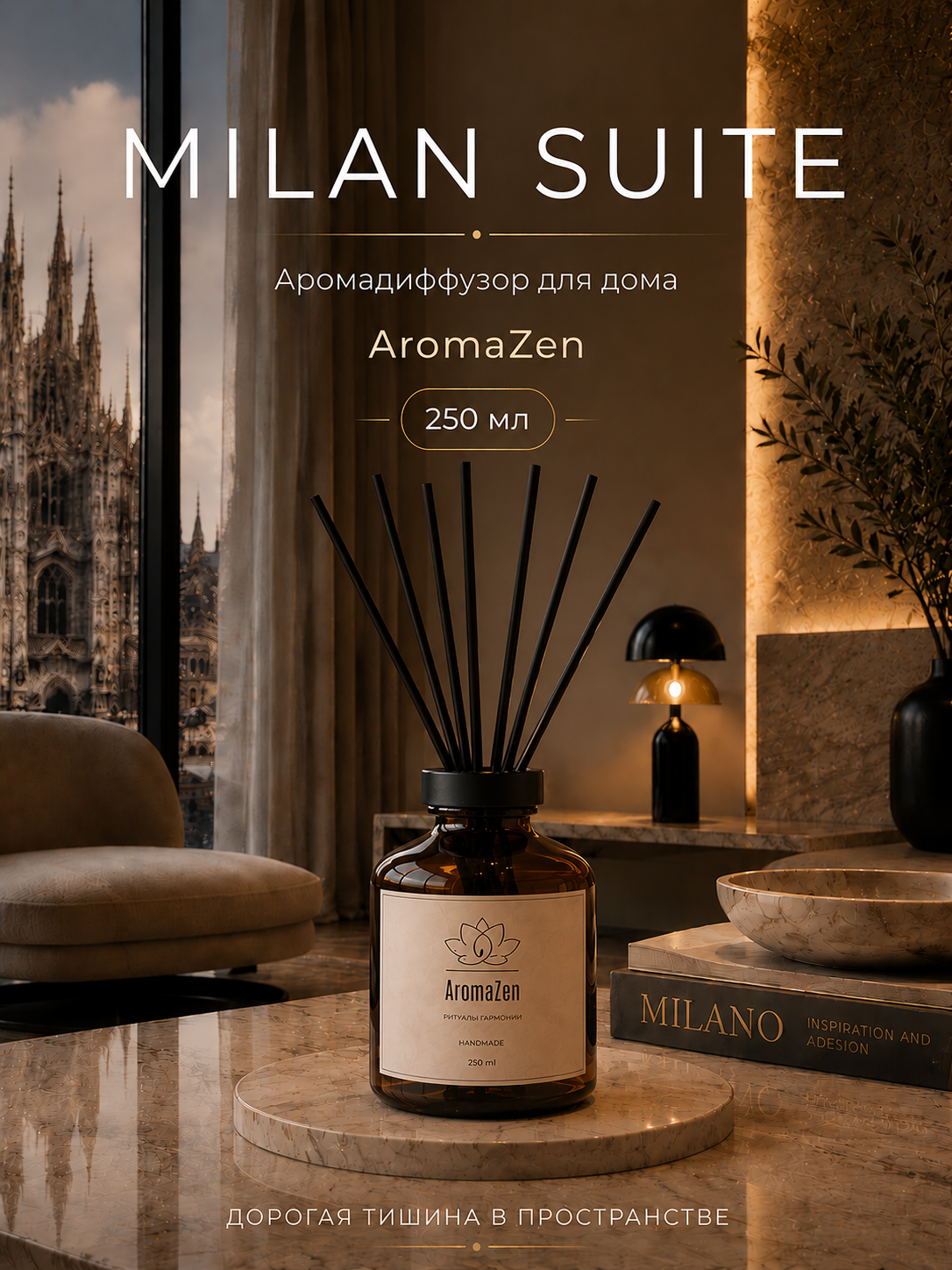 AromaZen Аромадиффузор Milan Suite/ Диффузор для дома с палочками