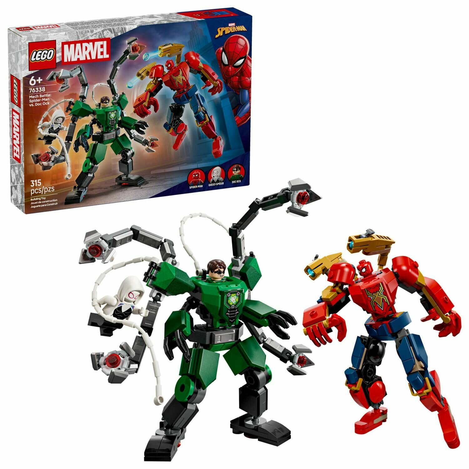 Конструктор LEGO Marvel Spider-Man Битва мехов: Человек-паук против Доктора Осьминога, 76338