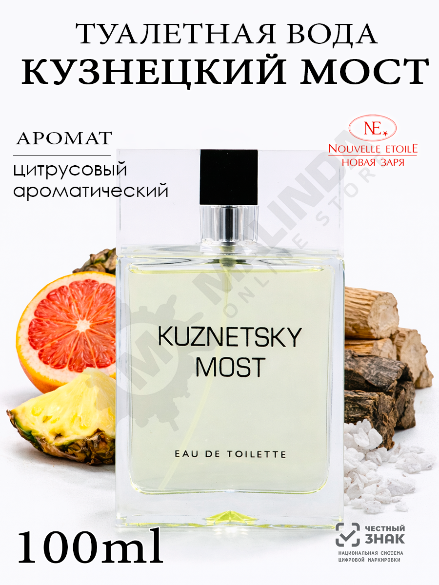 Туалетная вода Новая Заря "Кузнецкий Мост", мужская, спрей, 100мл
