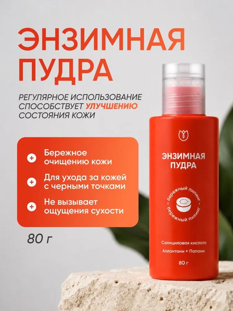 Энзимная пудра для умывания тела и лица, от прыщей, Алтея, 80г