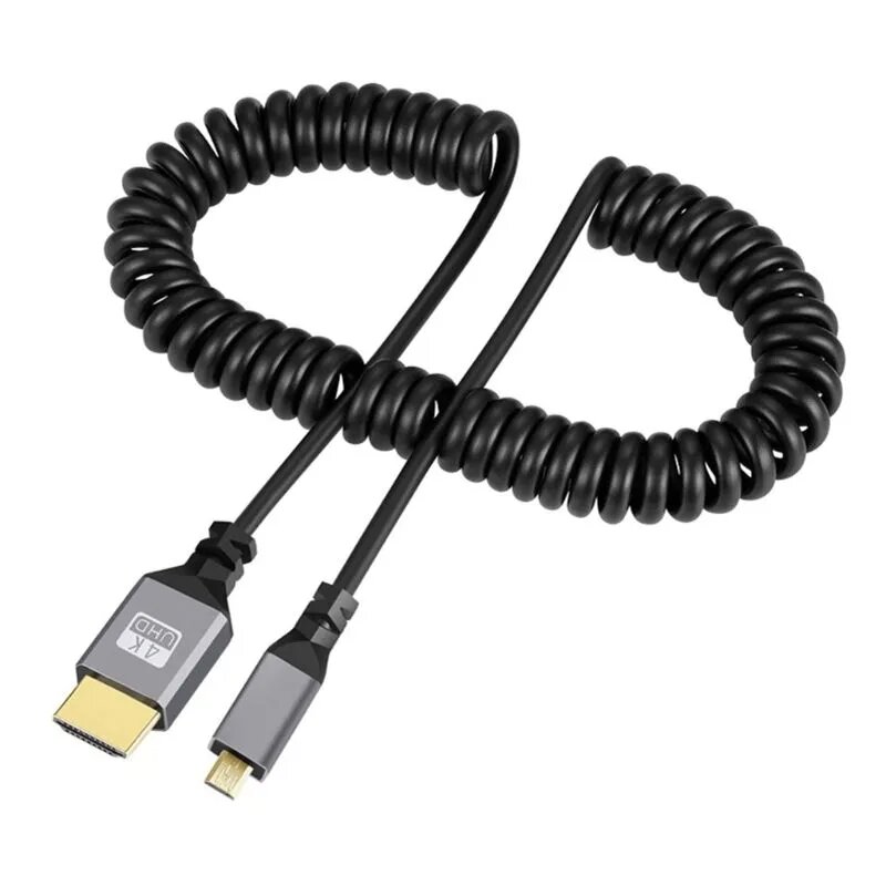 Аудиокабель Micro-USB (Type B) HDMI (Type A) 0.5 м, черно-серый, позолоченные контакты