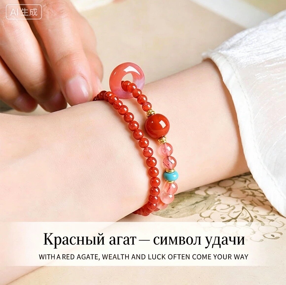 Набор браслетов, агат