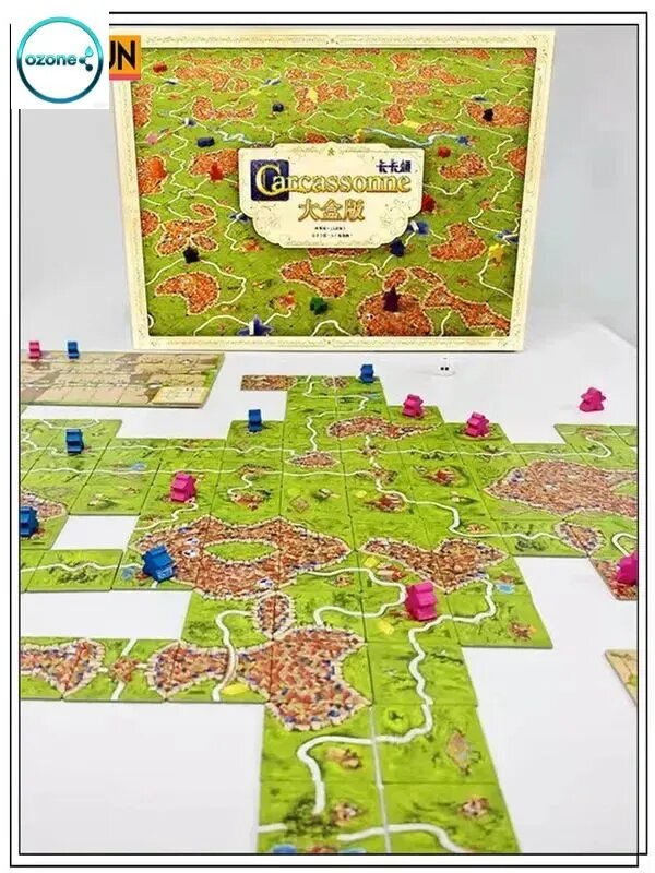 Carcassonne Big Box: Базовая игра + 11 расширений, средневековая стратегия для веков 7+, 2-6 игроков, Китайская версия