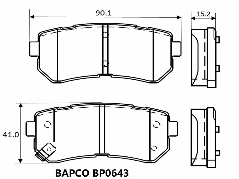 BP0643 Колодки тормозные HYUNDAI/KIA задн.
