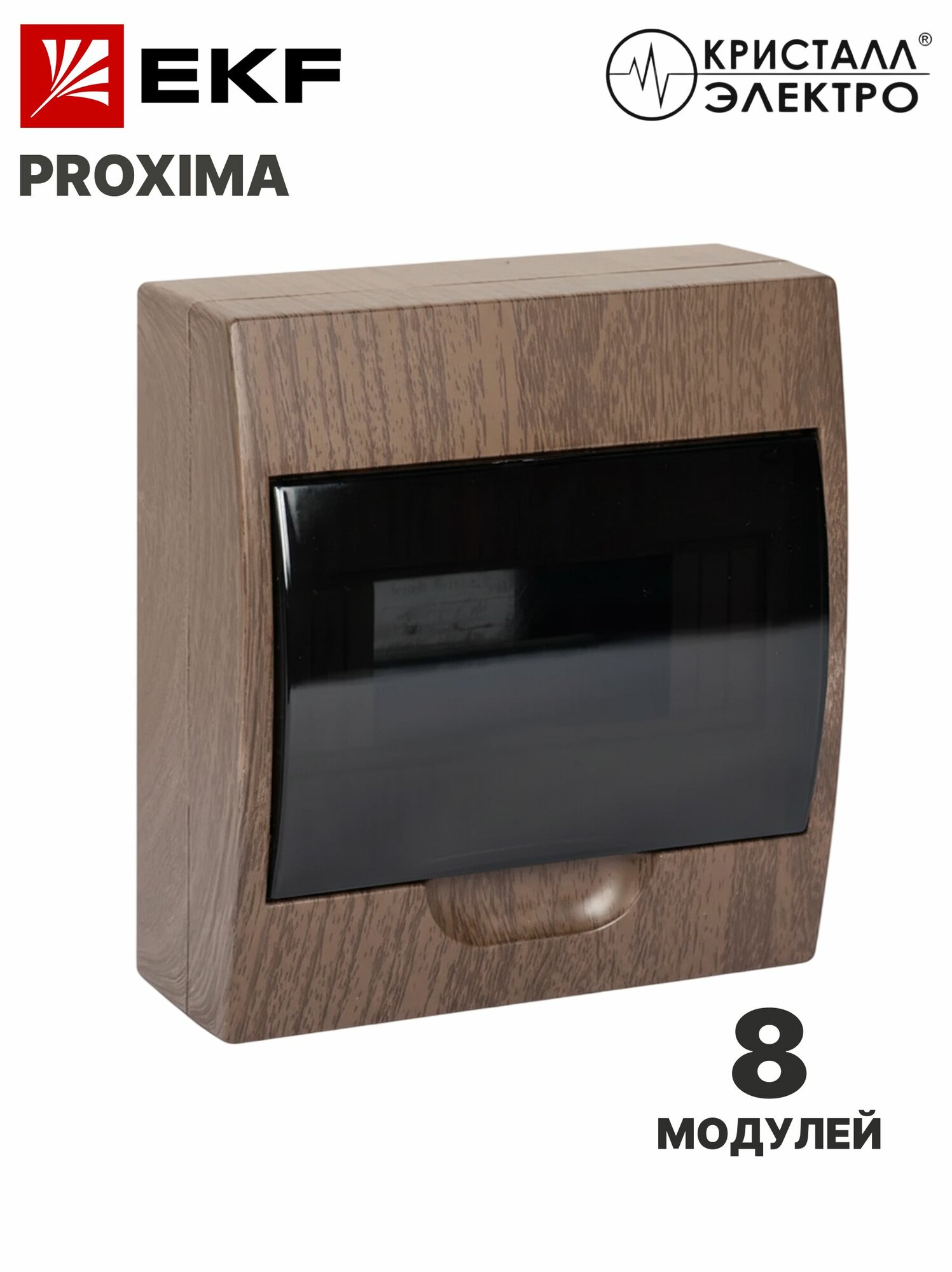 Щиток для автоматов 8мод навесной темное дерево IP41 ЩРН-П EKF PROXIMA
