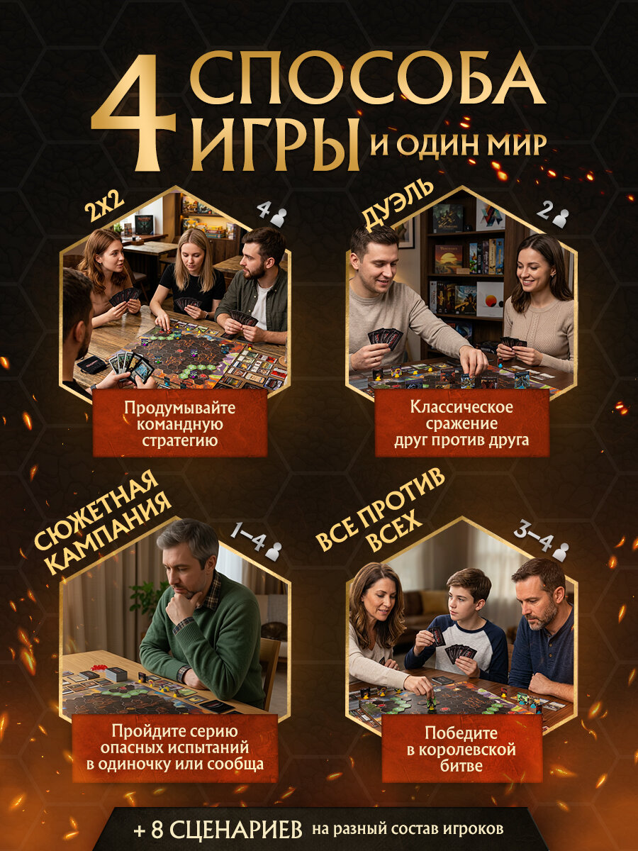 Настольная игра Ascension Tactics: Инферно для подростков от 12 лет и взрослых — фото 1