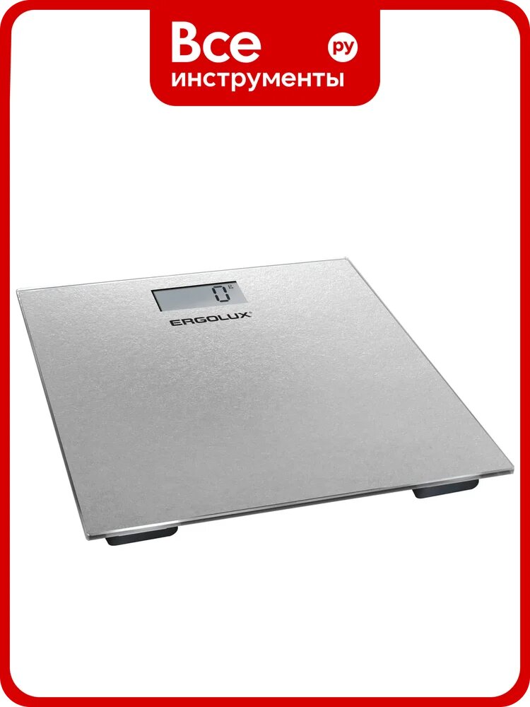 Напольные весы ERGOLUX ELX-SB02-C03 серые металлик до 180 кг 13607, для взвешивания человека