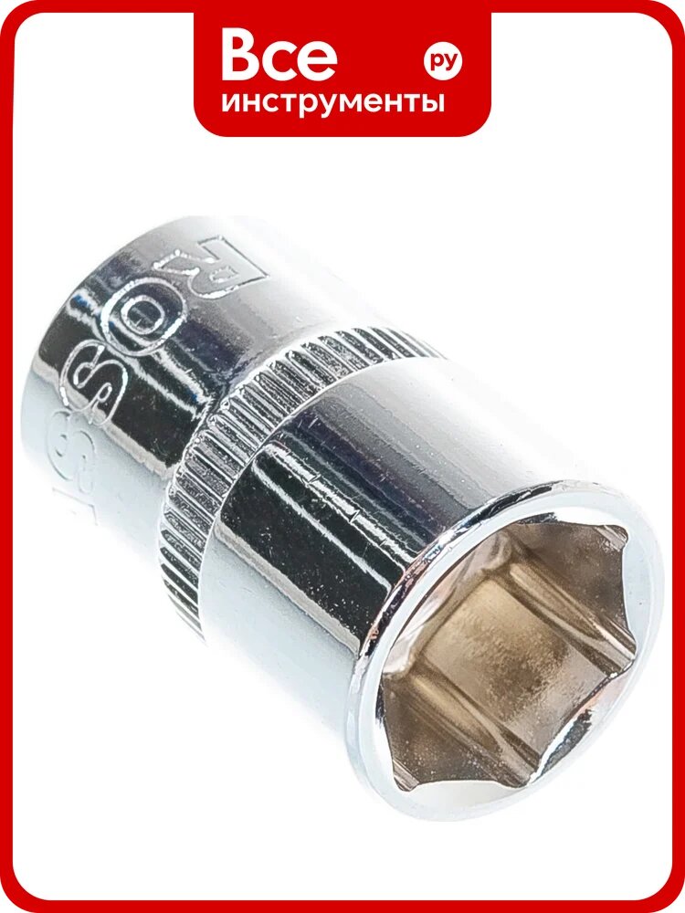 Головка торцевая ROSSVIK S063813, шестигранная, CrV, 13мм, 3/8 DR