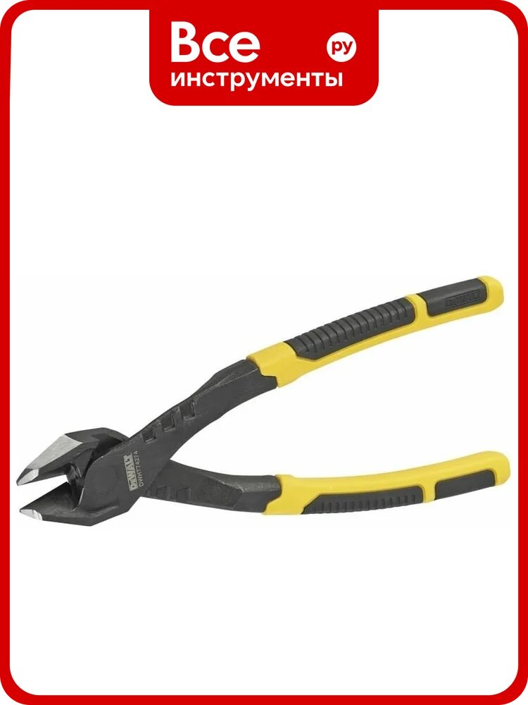 Диагональные кусачки DEWALT DWHT0-74274 профессиональные с CrV губками, рукоятками в желто‑черном дизайне