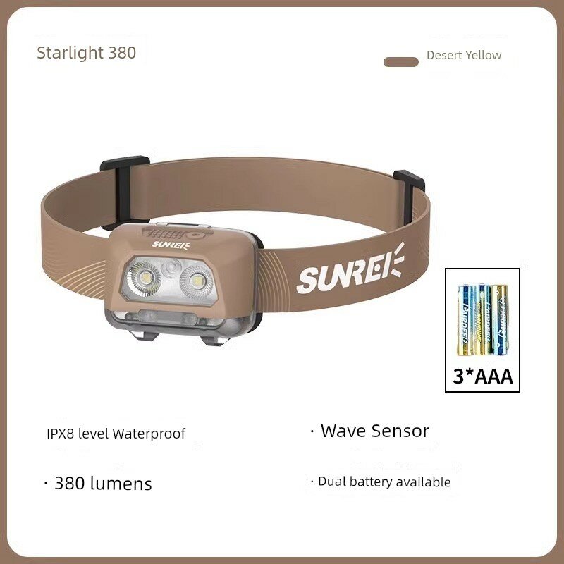 Налобный фонарь Shanlish Starlight 480 для высокогорного альпинизма, IPX8, дальнобойный, с литиевой батареей, для