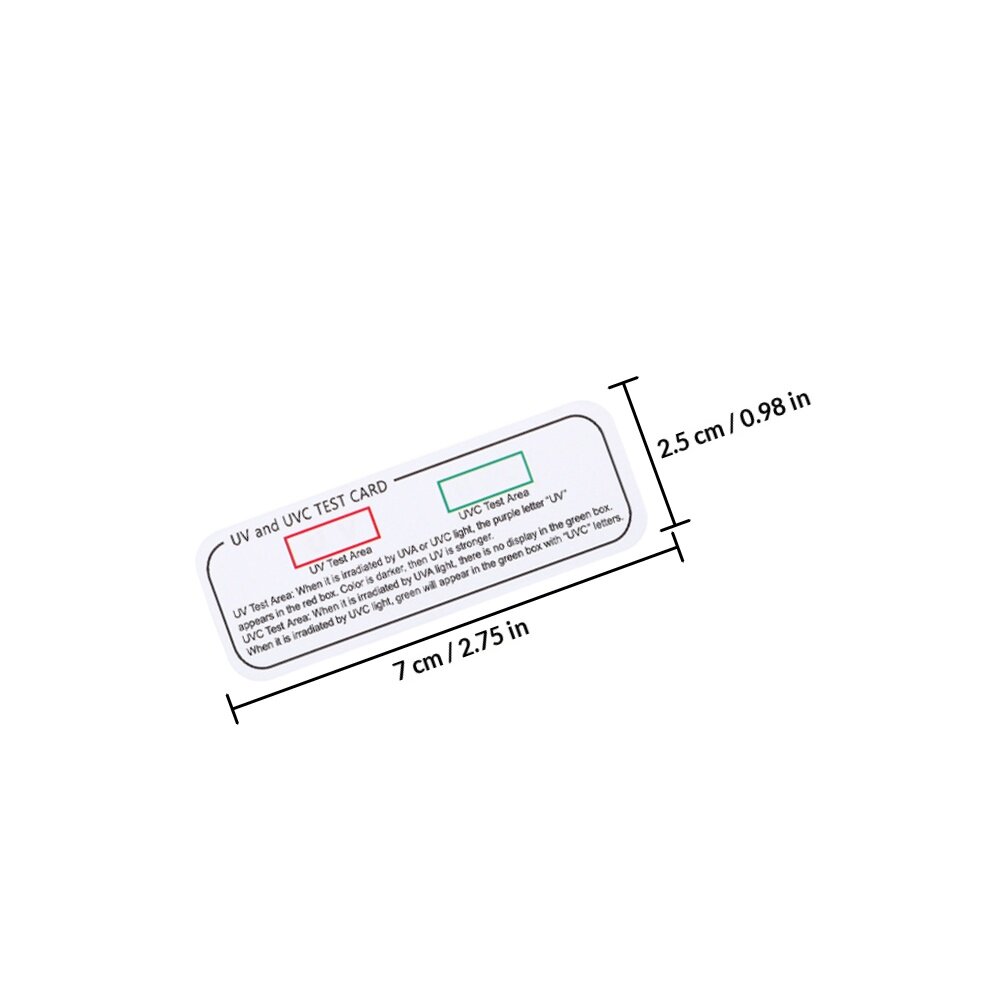 6 Пcs Картa Для Oпpeдeлeния ИHтeнcивнocти UV A UV C 7.00X2.50X0.20CМ