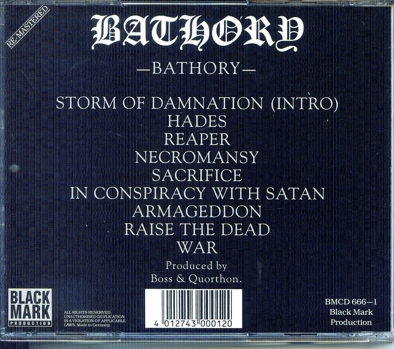 BATHORY - Bathory 1984 г компакт диск — фото 1