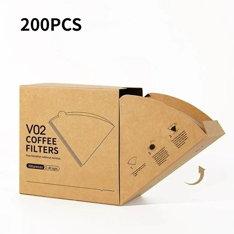 Бумажные кофейные фильтры для кофеварок 1-4 чашки 200pcs pack V02