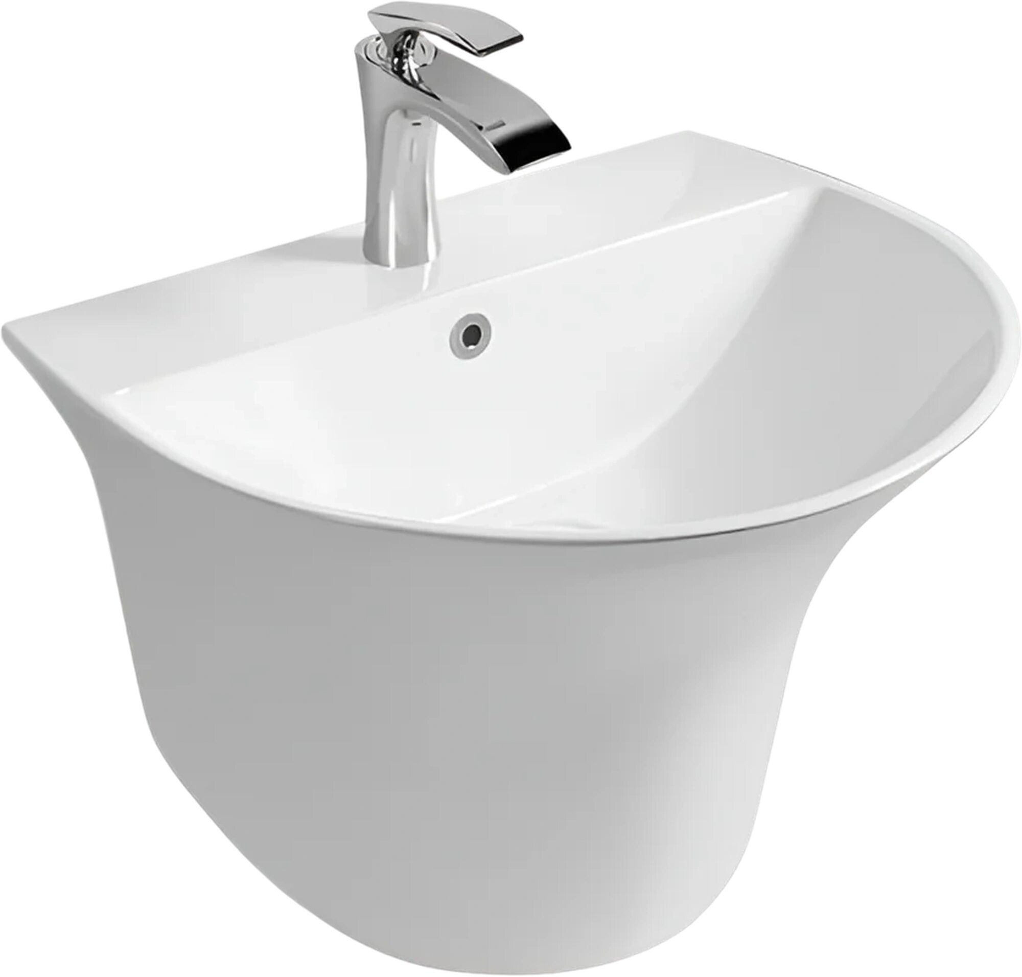 Раковина SantiLine SL-4020, подвесная, 56x49 см, белая