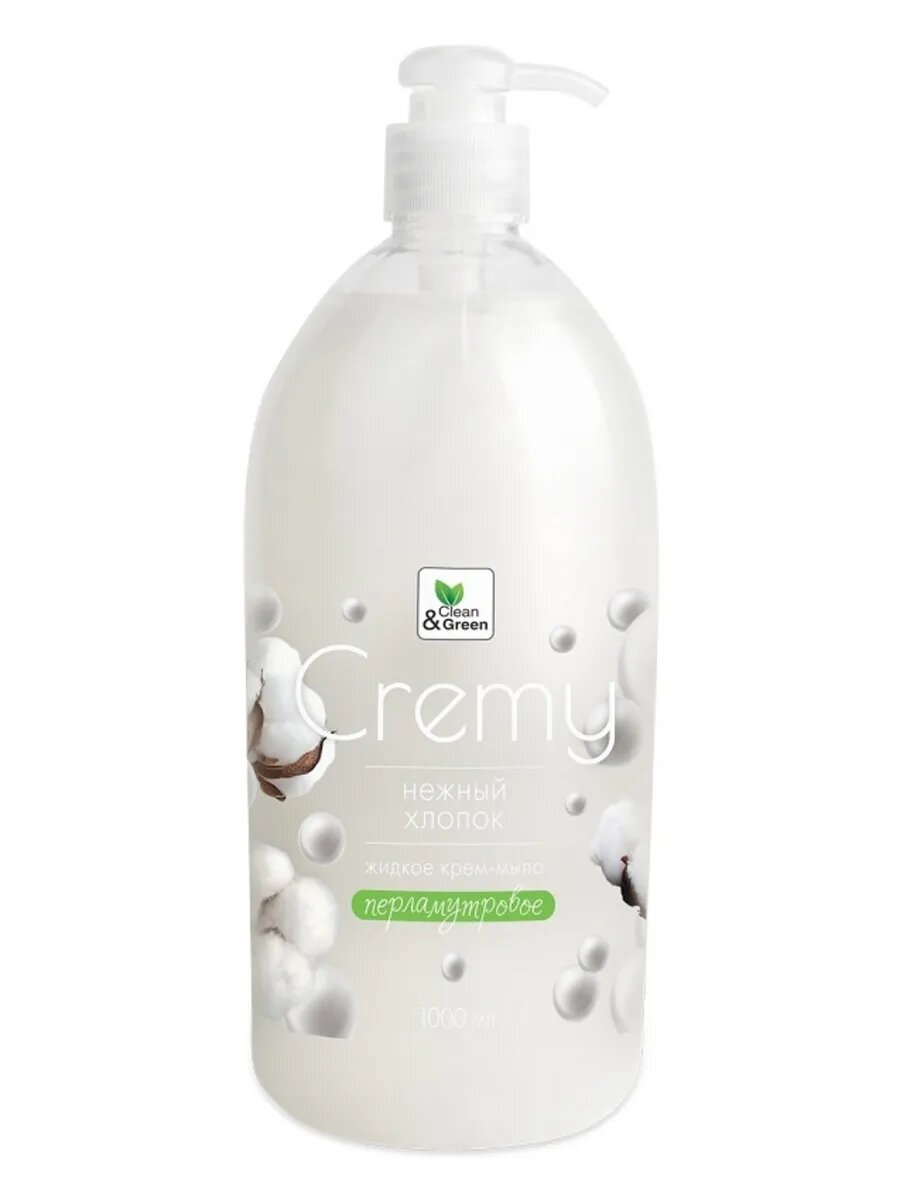 Крем-мыло жидкое для рук Clean&Green Нежный хлопок 1л дозатор