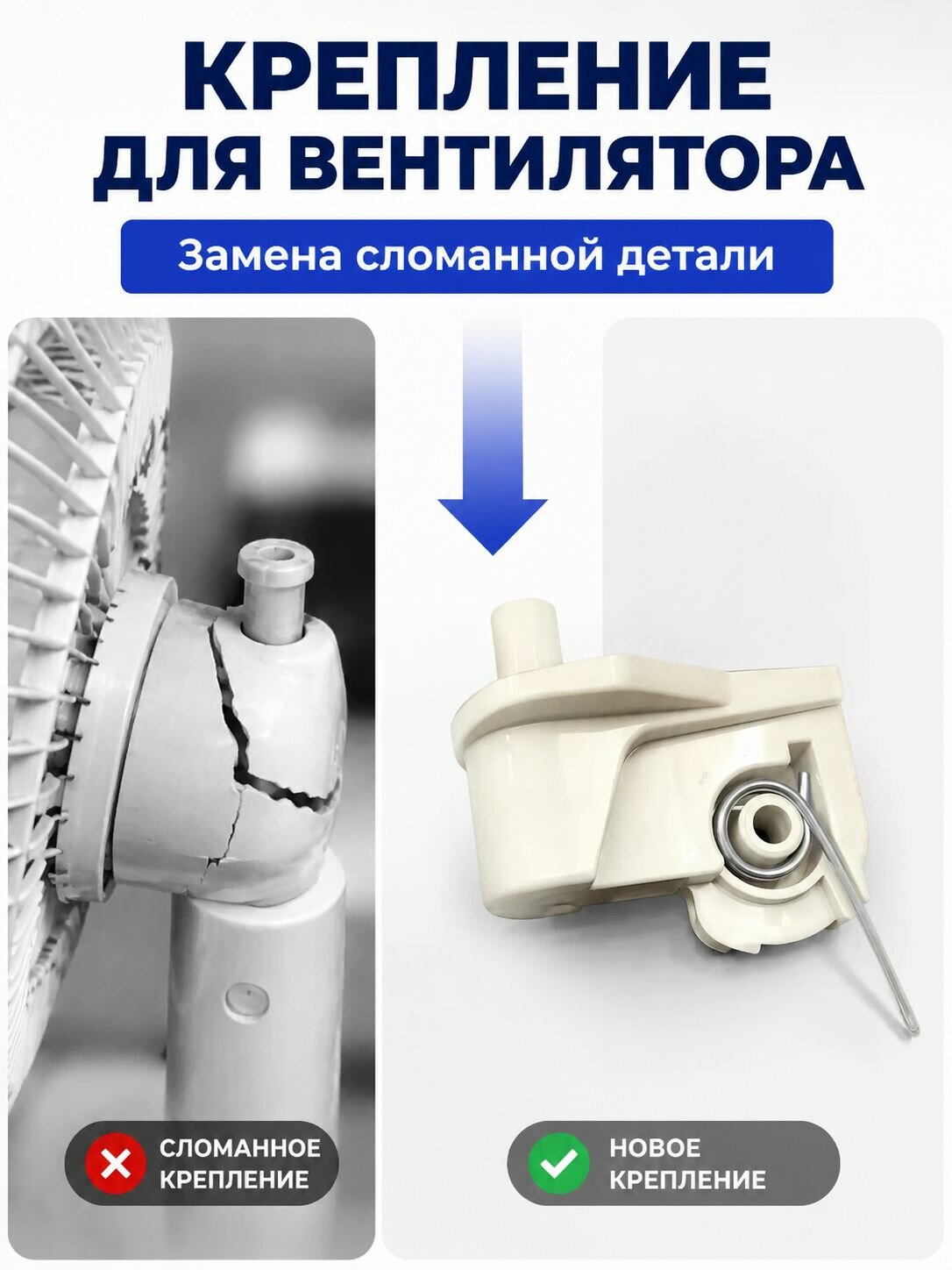 Крепление для напольного вентилятора, держатель головки вентилятора, универсальная запасная часть, замена сломанной детали держатель напольного вентилятора крепление головки вентилятора запасная часть для вентилятора