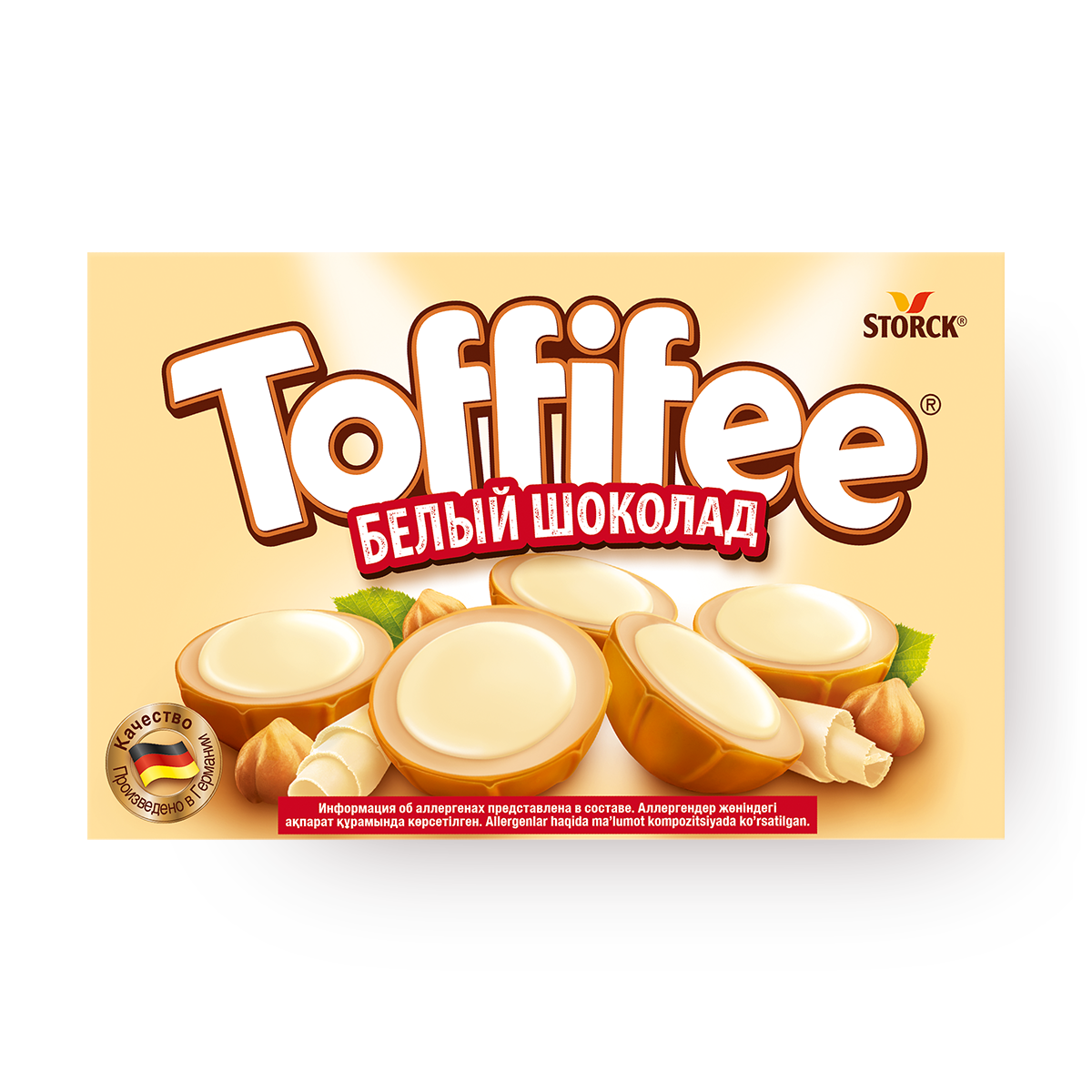 Конфеты Toffifee "Белый шоколад", с ореховой начинкой, 125 грамм