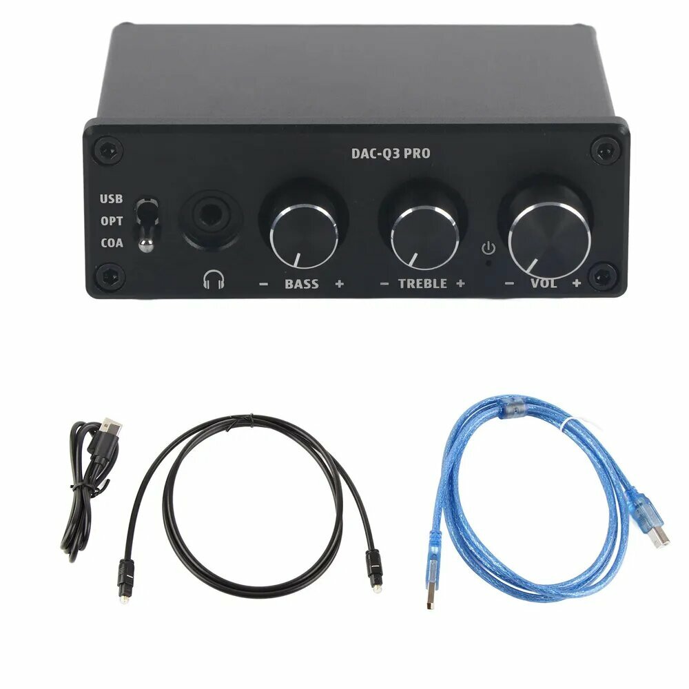 AC Q3 PRO DAC, аудио-декодер с усилителем для наушников 3.5 мм, черный