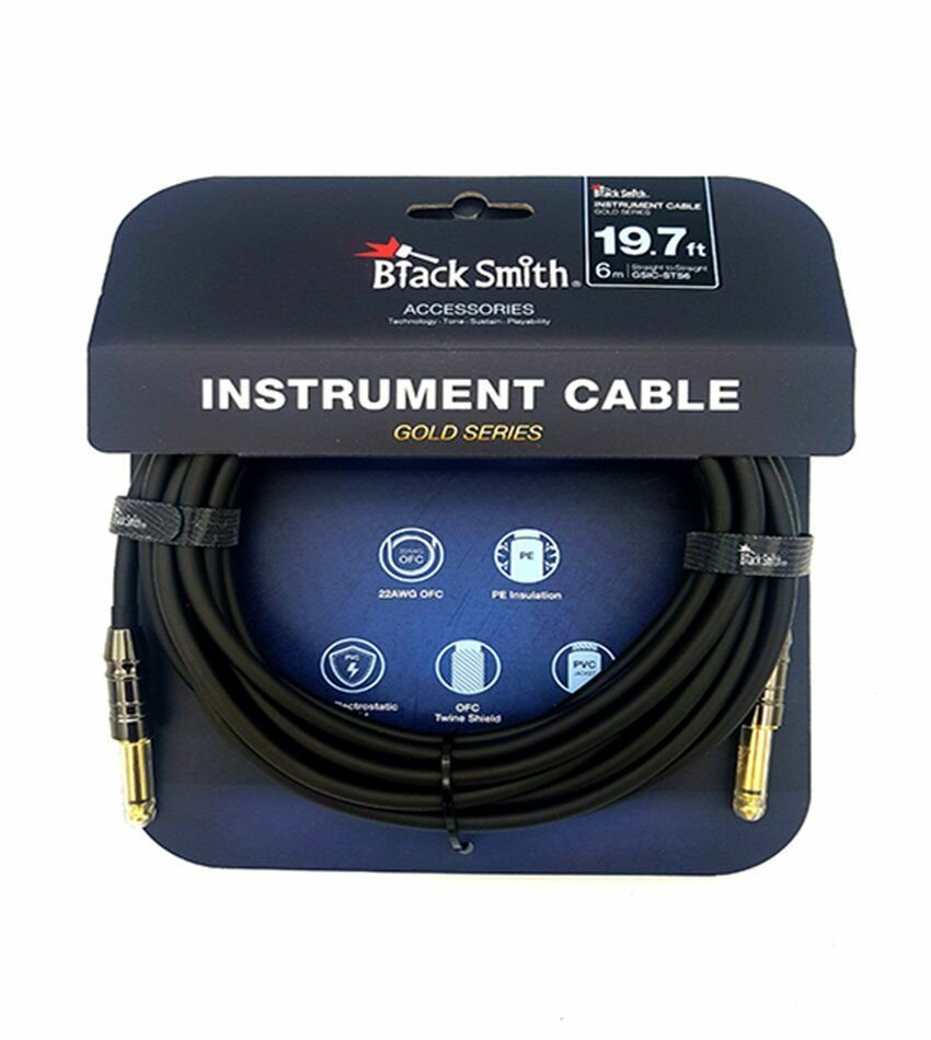 Кабель аудио 1xJack - 1xJack BlackSmith Instrument Cable Gold Series 19.7ft GSIC-STS6