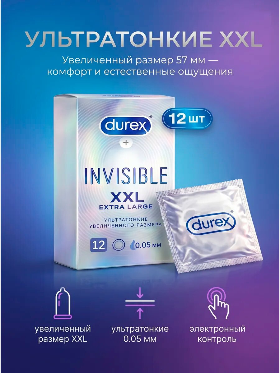 Дюрекс презервативы ультратонк Инвизибл/ Invisible XXL №12 (Durex)