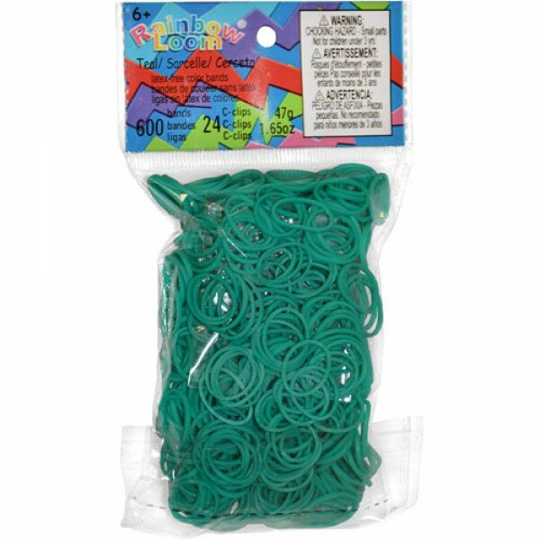 Резинки для плетения браслетов Rainbow Loom Сине-зеленые, Teal (B0023)