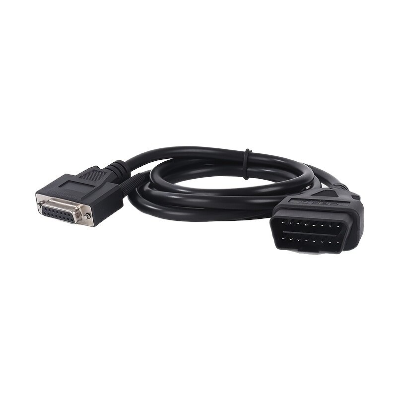 Кабель-удлинитель OBD (M) на DB15 (F) двойной ряд для авто диагностики, без аккумулятора, черный