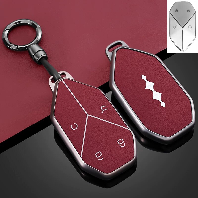 Ключевой зажим Yangchengbao Titanium 7 с красной кожей и кольцом, надежный аксессуар для ключей автомобилей 2025 года