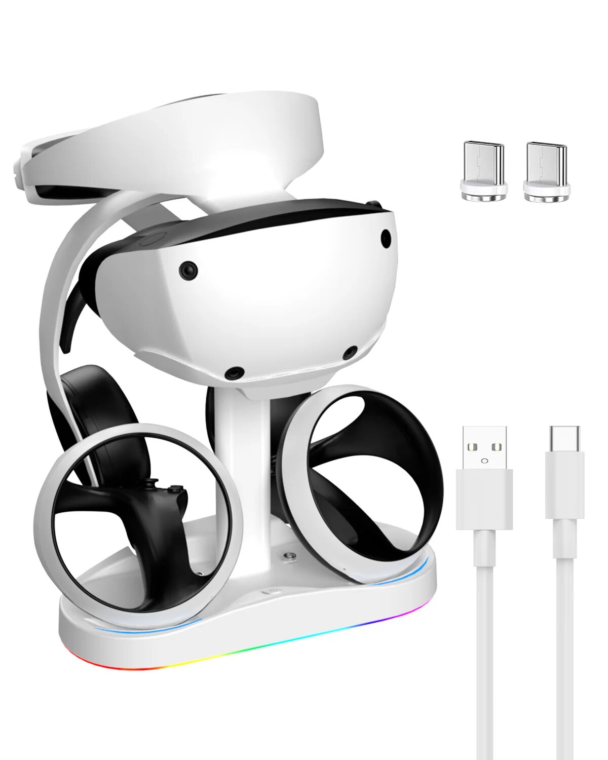 Зарядная станция для контроллеров PS5 VR2 с держателем для гарнитуры