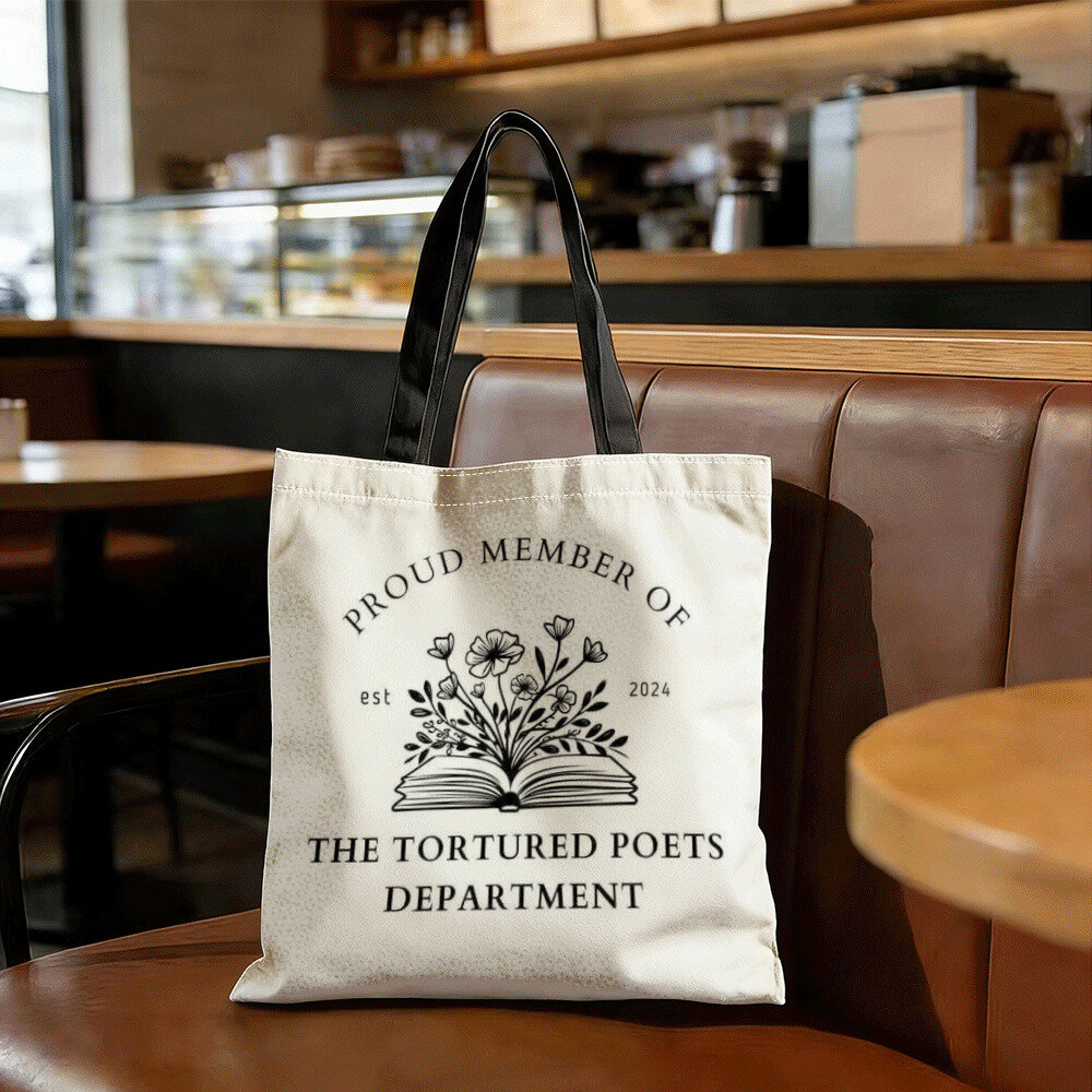 Холщовая сумка-шопер с цифровым принтом Tortured Poets Department's Pride, многофункциональная, для супермаркетов, школы и путешествий, размер 13.78x15.75 дюйма