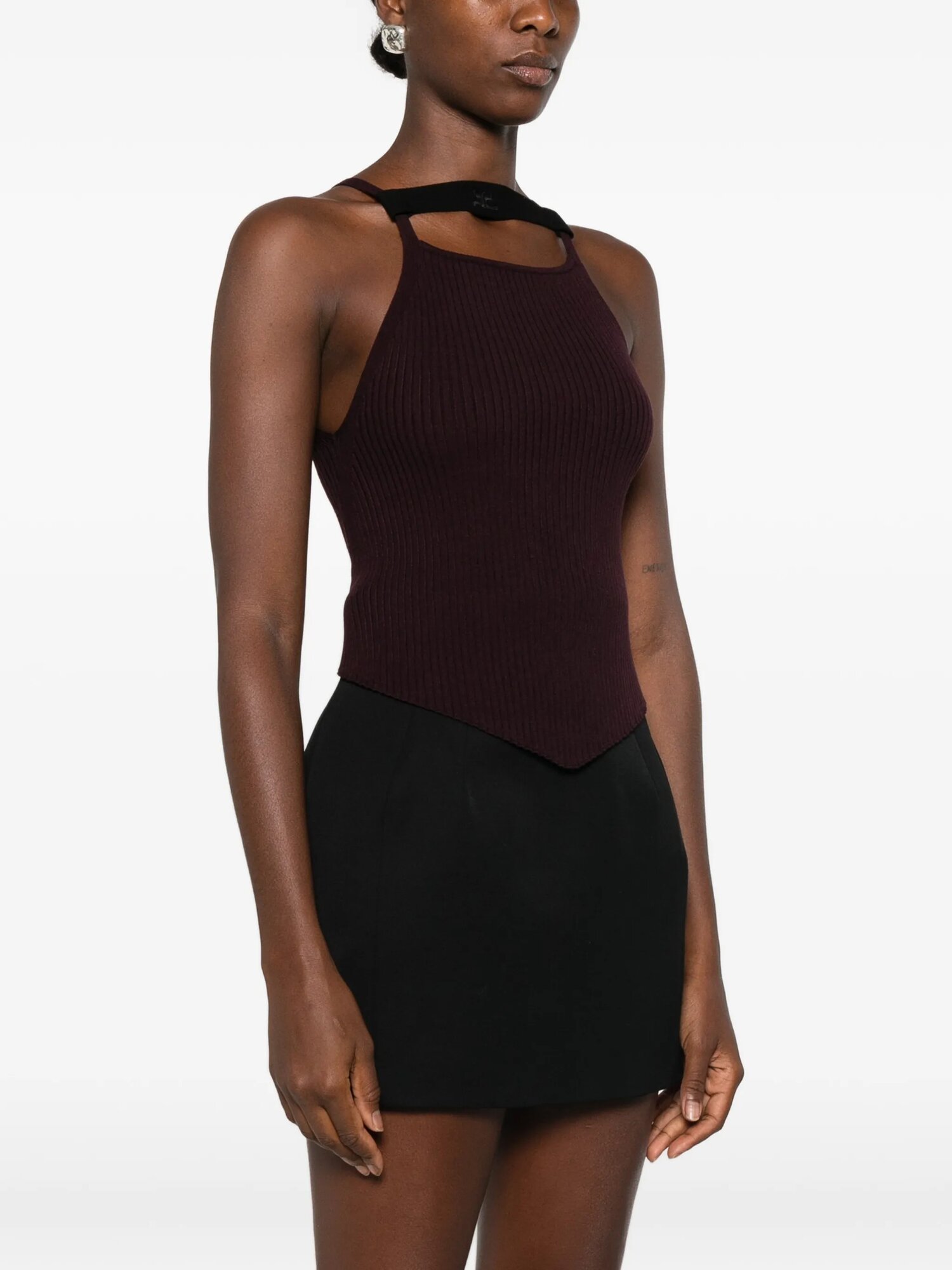 Топ courreges Ribbed logo-patch top, размер 38 — фото 1