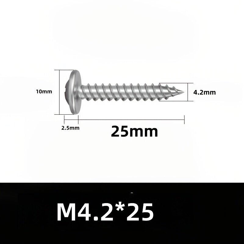 Саморезы M4.2x25 мм, 100 шт, высокопрочные, плоская головка, черный фосфат, для дерева, гипсокартона и легких стальных профилей