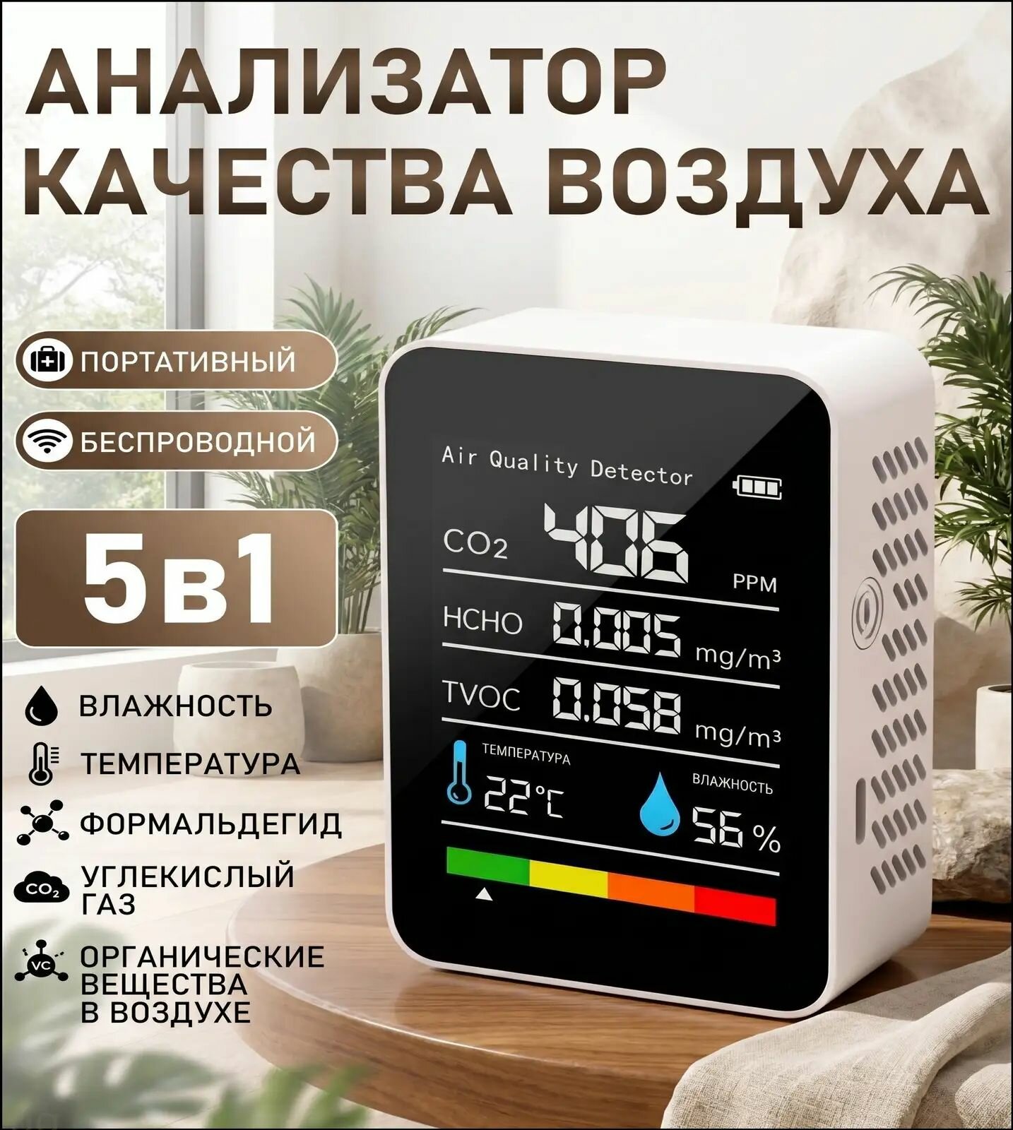 Детектор углекислого газа СО2 датчик СО2 измеритель СО2