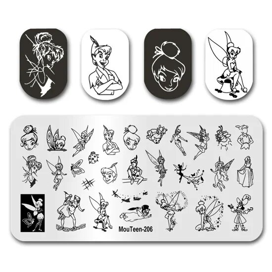 Пластина для стемпинга ногтей MouTeen-206 Tinkerbell
