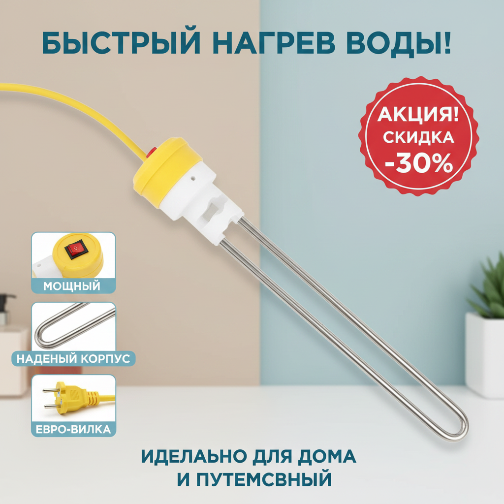 Электрический водонагреватель для бассейна Ashata 1000 Вт 220В