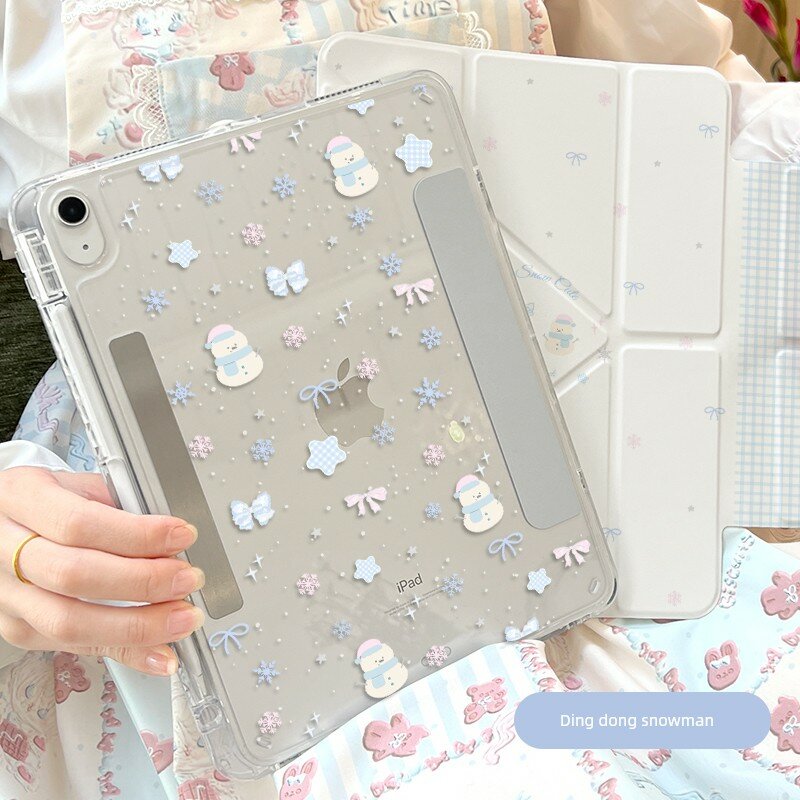 Акриловый чехол для iPad Pro 2024/2025 11 дюймов с слотом для ручки, Y-образным дизайном и магнитным разделением