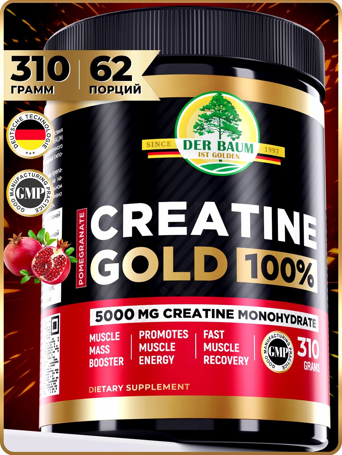 Креатин моногидрат, PREMIUM CREATINE MONOHYDRATE 100% GOLD, порошок моногидрат креатина креатин порошок