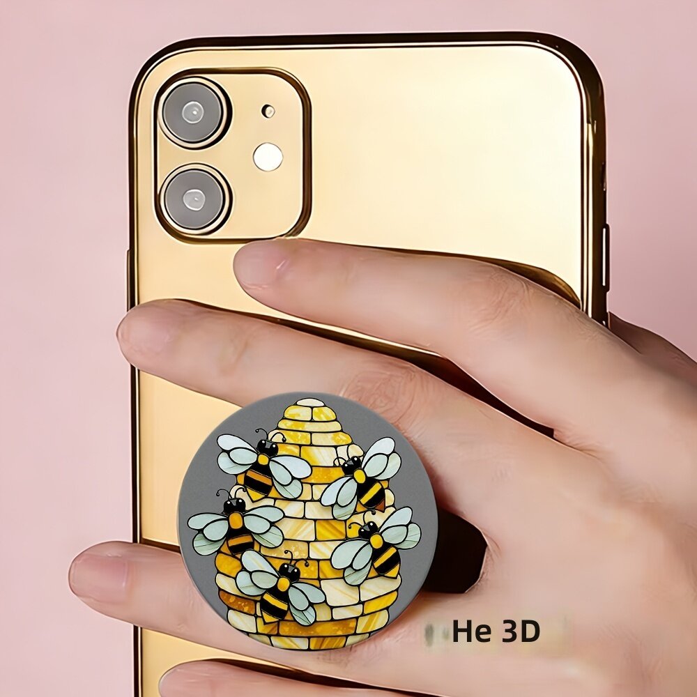 Складная подставка для смартфона с 2D-изображением пчелиных сот и пчелы, в современном стиле