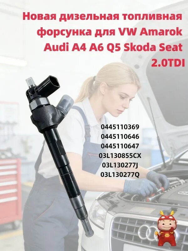 Новая дизельная топливная форсунка для VW Amarok Audi A4 A6 Q5 Skoda Seat 2.0TDI 0445110369