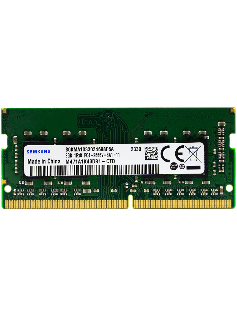 Модуль памяти для ноутбука SODIMM DDR4 8GB PC21300 2666МГц Samsung M471A1K43DB1-CTD