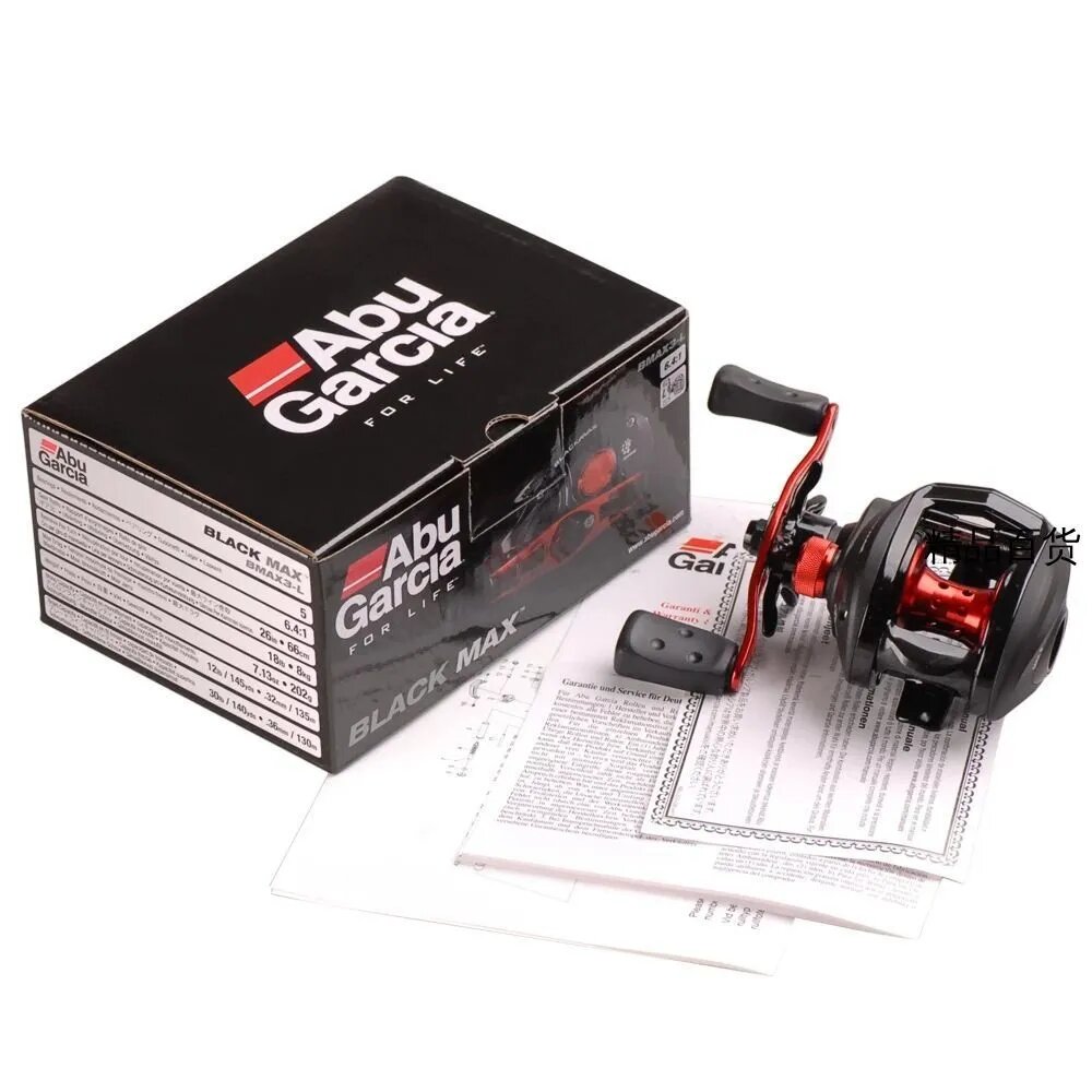 Катушка инерционная Abu Garcia Black Max 3000, 7+1 подшипников, карбон, боковой фрикцион, передаточное число 6.4:1, для морской рыбалки — фото 1