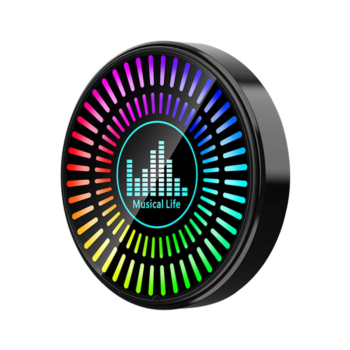 Круглая RGB лампа-пикап с музыкальными нотами, голосовое управление, автомобильный и настольный светодиодный ритм-светильник, декоративное освещение для воздуховода авто, для вечеринок, встреч, концертов
