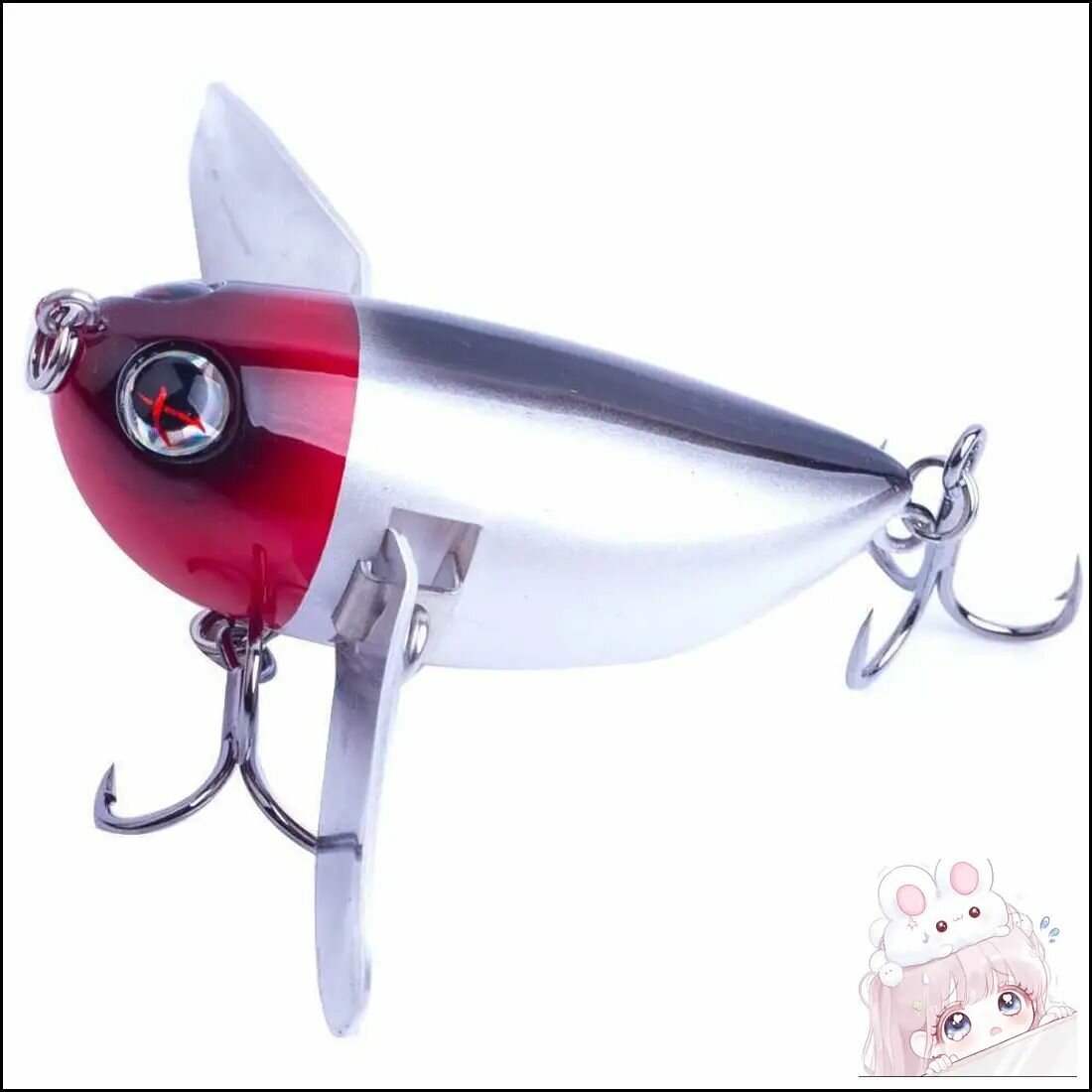 Кроулер Viva Donguri Mouse HYPER Clapper насекомое топвотер для рыбалки, плавающий, бордовый зеркальный