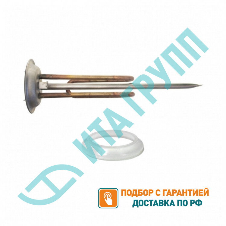 Комплект ТЭН 1,5кВт (1500Вт) RF для водонагревателя Electrolux, под анод М6, фланец 92 мм + прокладка, 10083K1