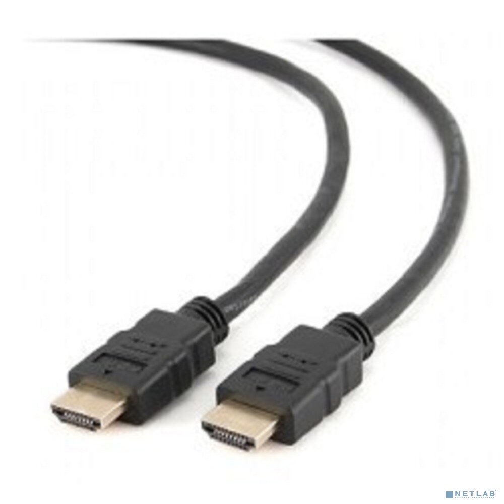 Кабель HDMI Cablexpert CC-HDMI4-0.5M, 19M/19M, v2.0, медь, позол. разъемы, экран, 0.5м, черный, пак