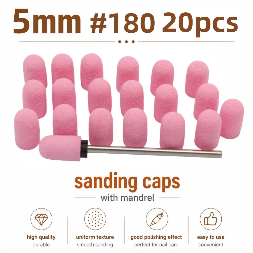 Шлифовальные колпачки Easy Nail Pink 180Grit 20 шт.
