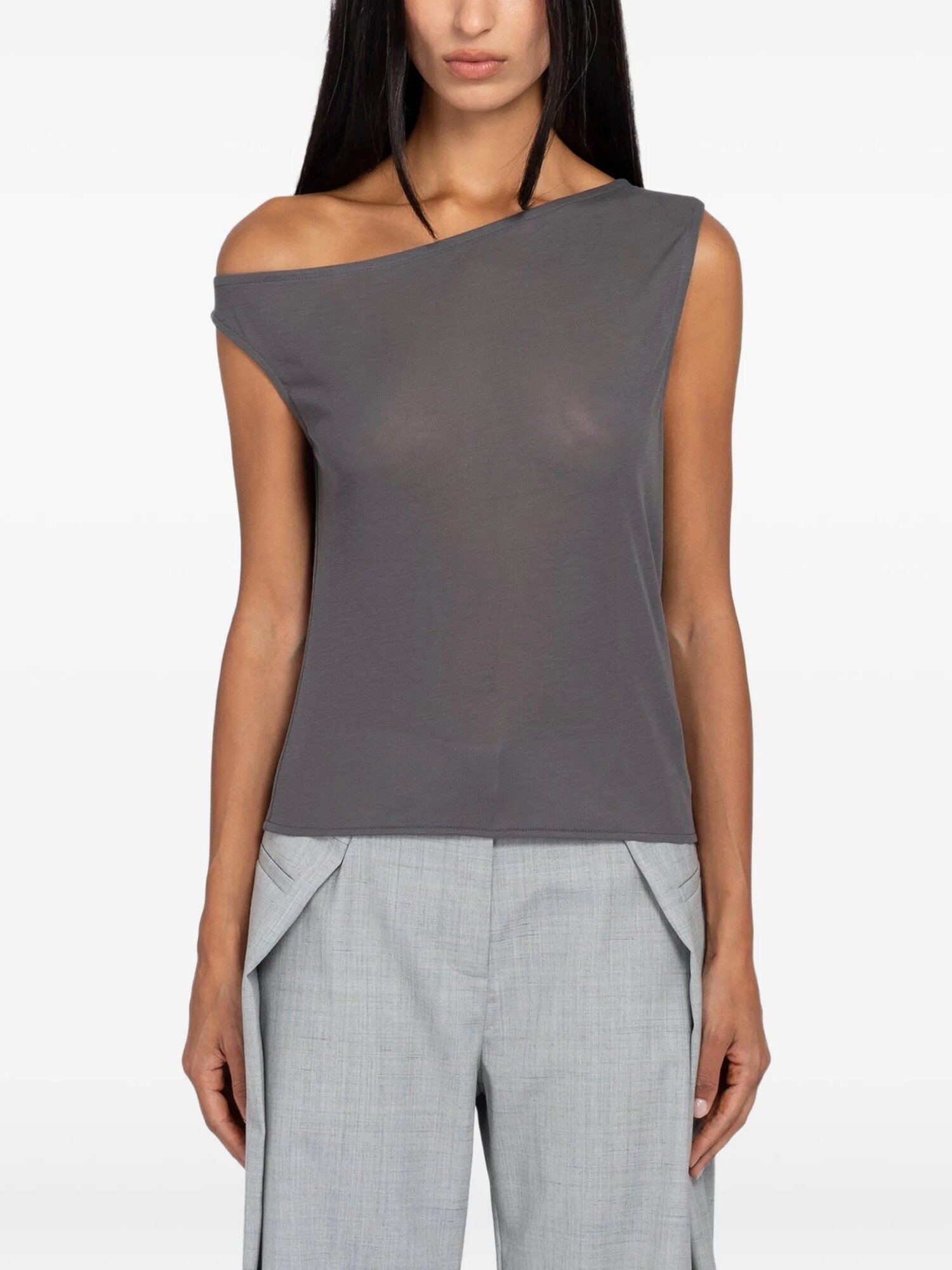 Топ Asymmetrical fine-jersey top