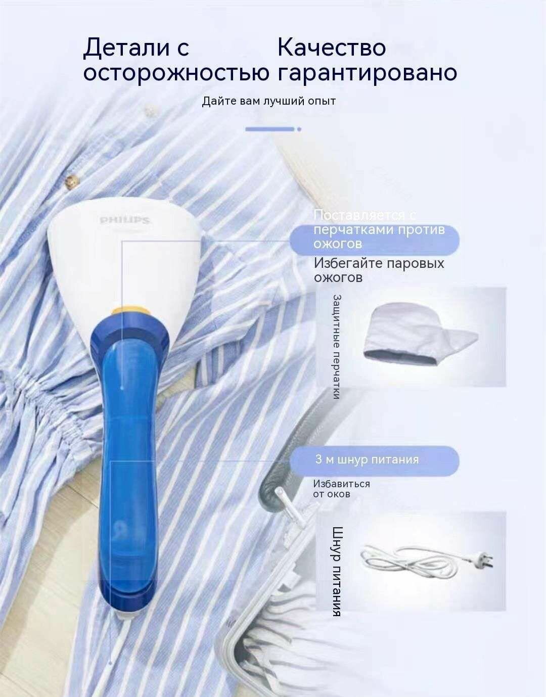 GC Small Garment Steamer Collection, ручной отпариватель GC300, темно-синий