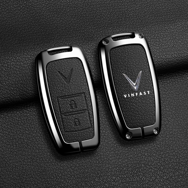 Чехол для ключа VINFAST D Model 2-кнопочный с рисунком козьей кожи черного цвета для автомобилей V3/V5/V7/VF8