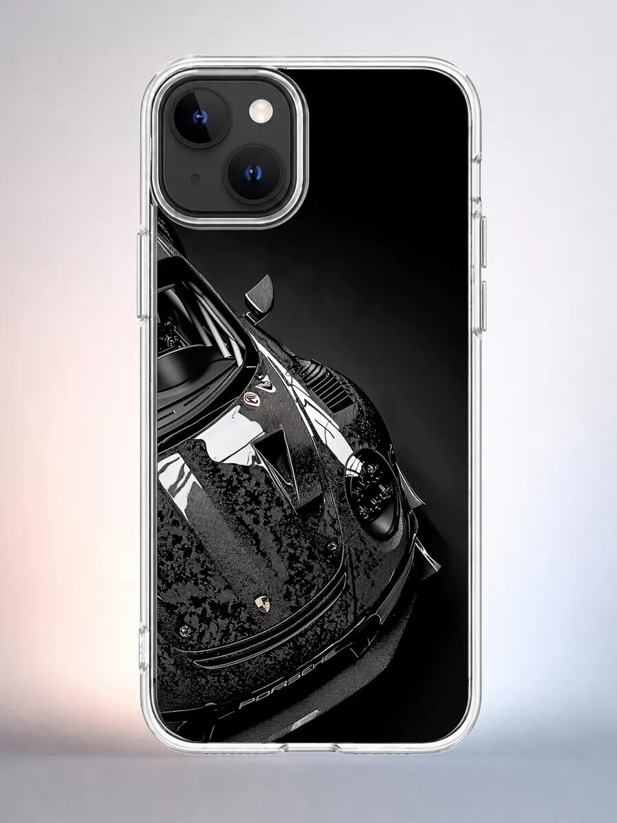 Чехол iPhone 14 Porsche RS силиконовый прозрачный