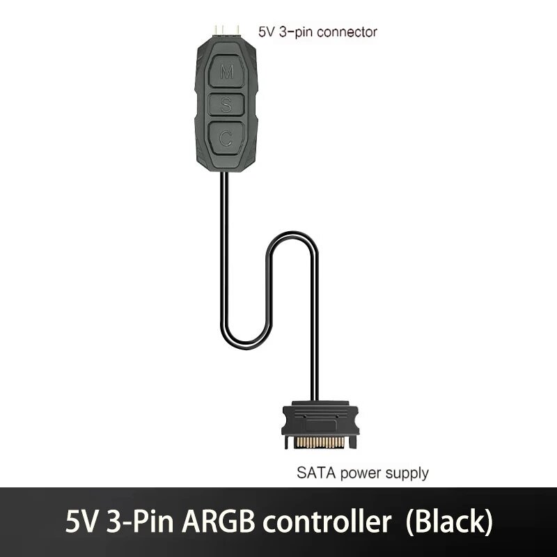 ARGB контроллер 5В 3-контактный Черный, Black controller